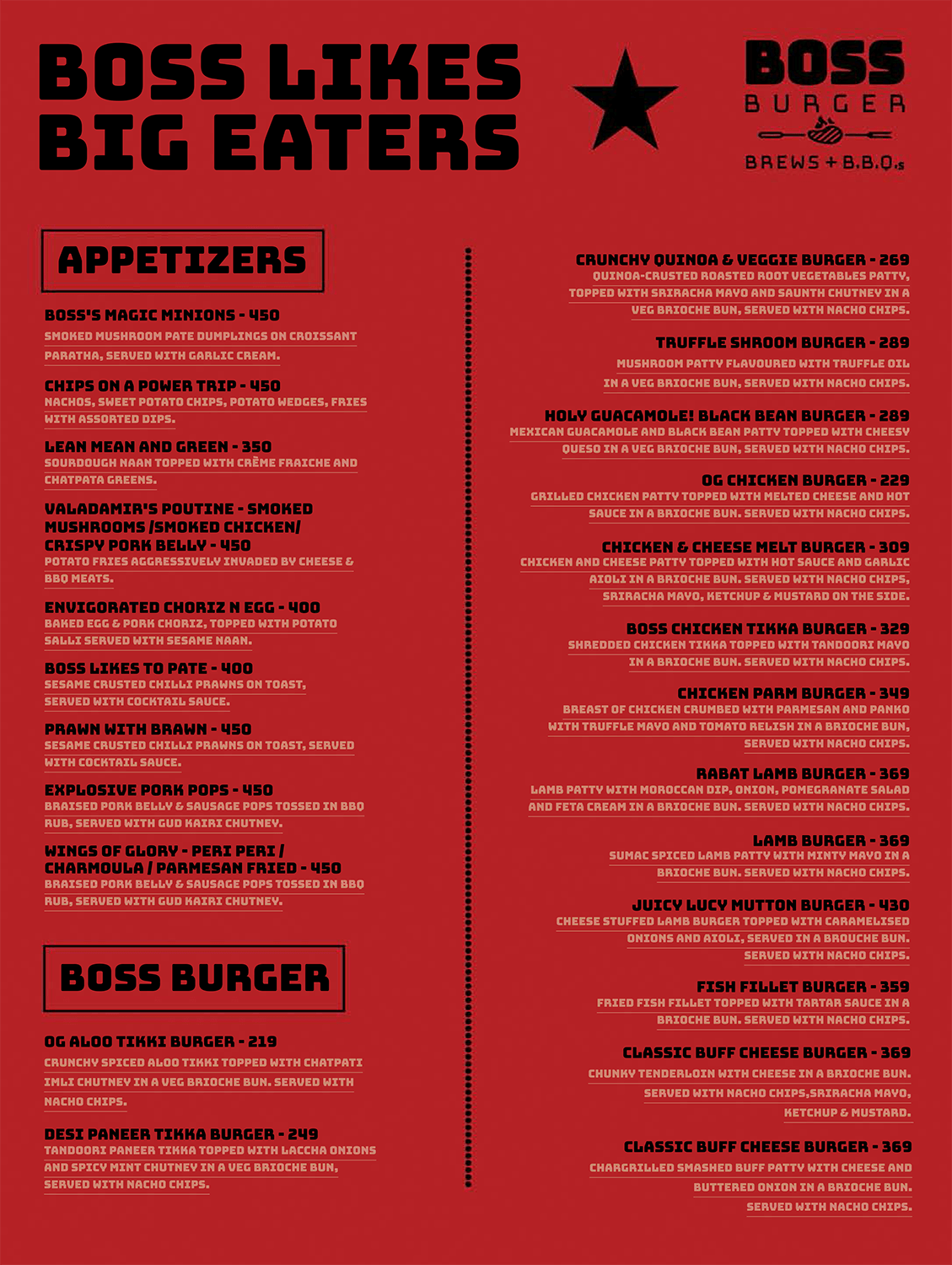 BOSS BURGER BREWS BBQS